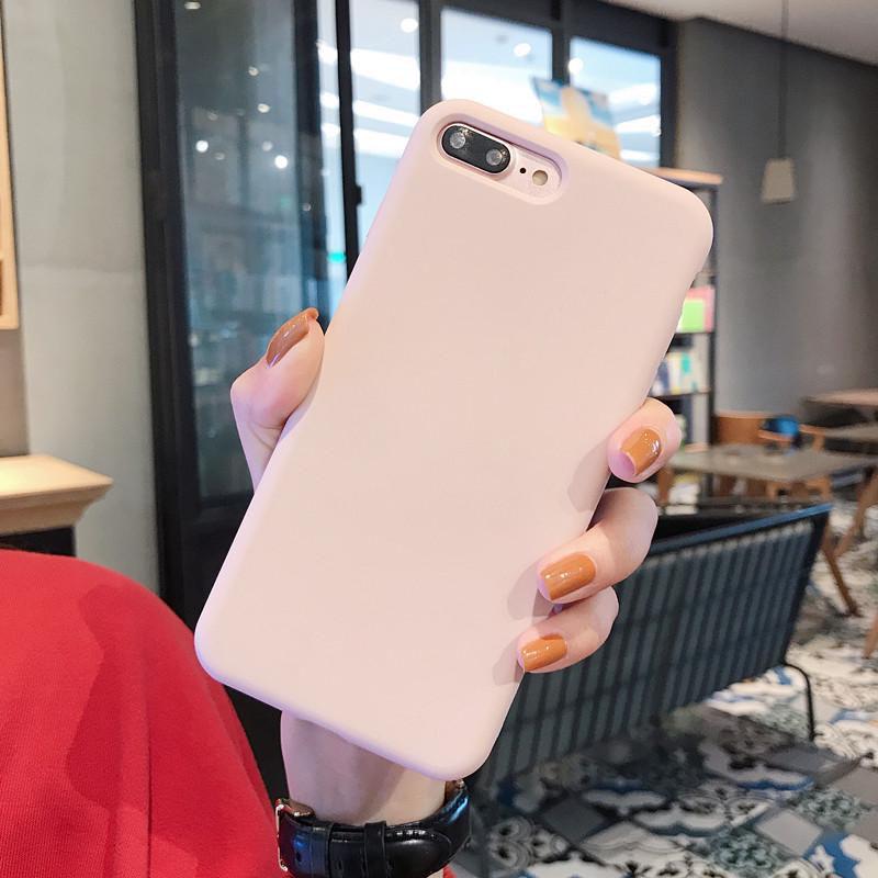 Buy Soft TPU Solid Color Rubber Phone Case Cover for iPhone Samsung ...