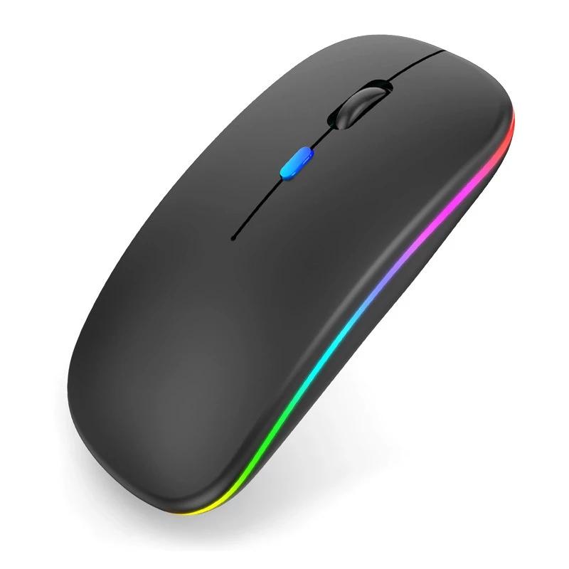 Buy 2.4GHz Wireless Mouse RGB Rechargeable Bluetooth Mice Wireless ...