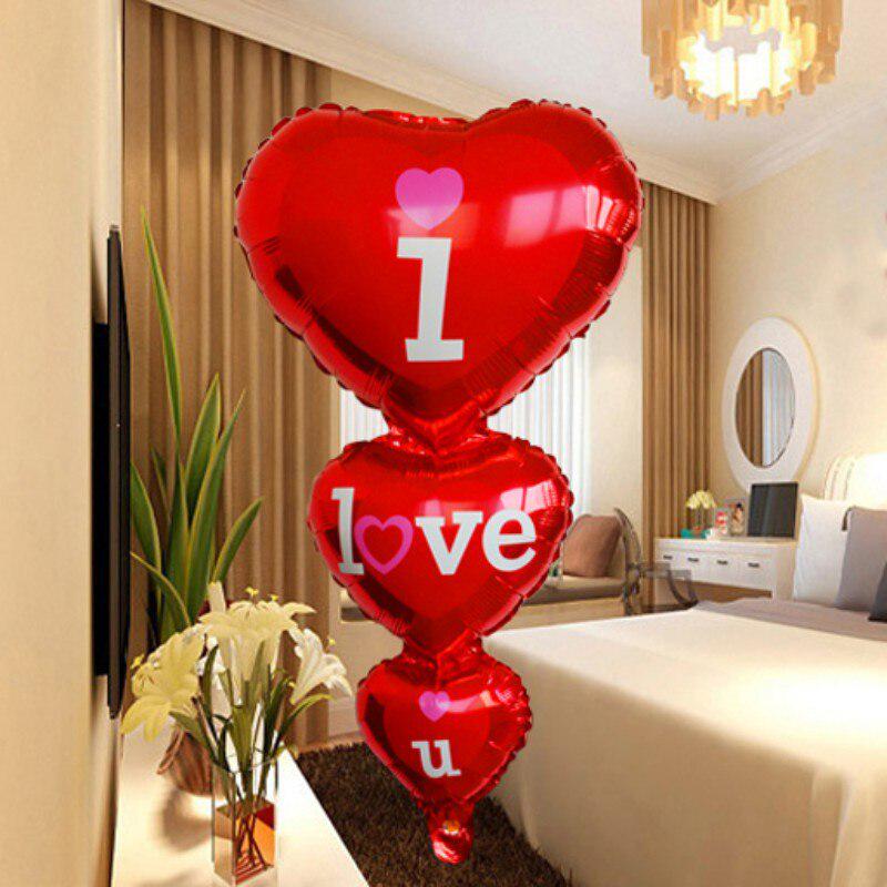 Buy Valentine's Day Love Heart Red Balloon String I LOVE YOU Printed ...