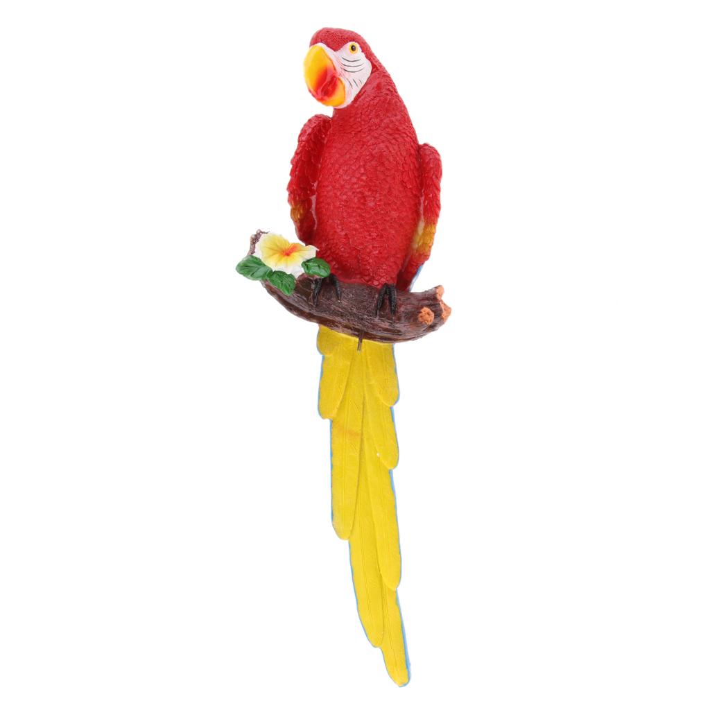 Buy Resin Craft Realistic Parrot Birds Ornament Plant Hanging Look Left ...