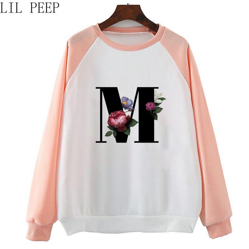 Cheap Letter M Combination Flower Alphabet Woman Top Polyester ...