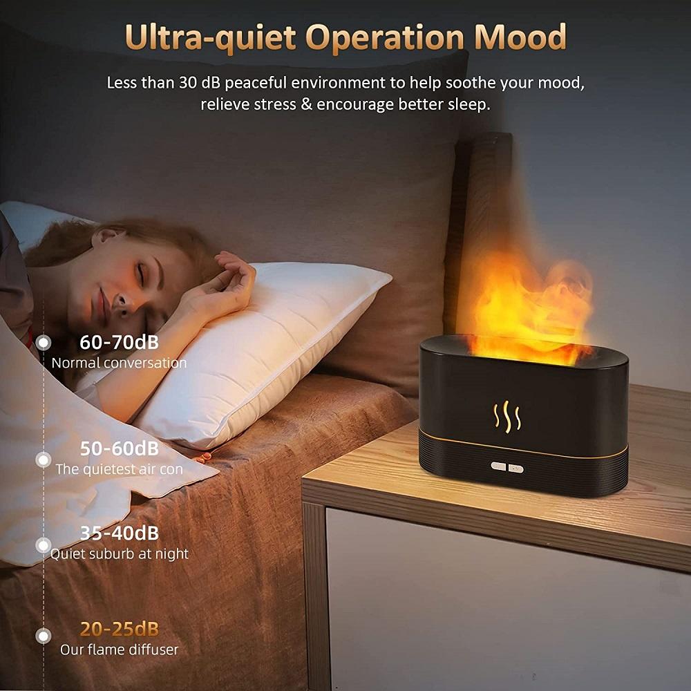 Buy DC5V/2A 7Color Flame Fireplace Air Aroma USB Noiseless Humidifier ...
