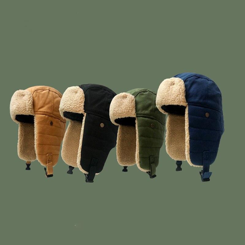 Buy Warm Bomber Hats Outdoor Winter Hats Earflap Hats Thicken Plush ...