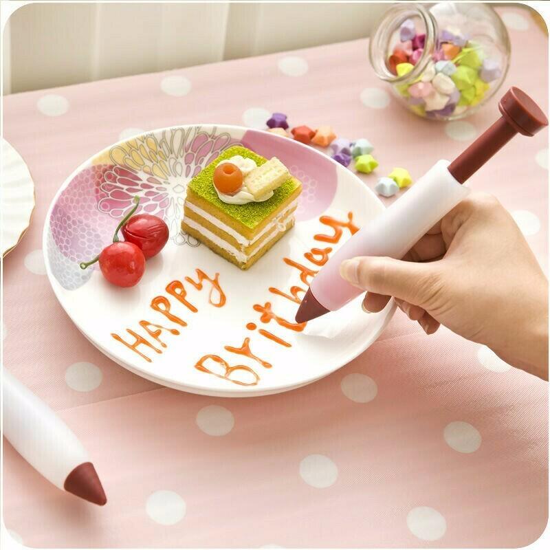 Buy Silicone Food Writing Pen Dessert Decorate Pen DIY Cake Pastry ...
