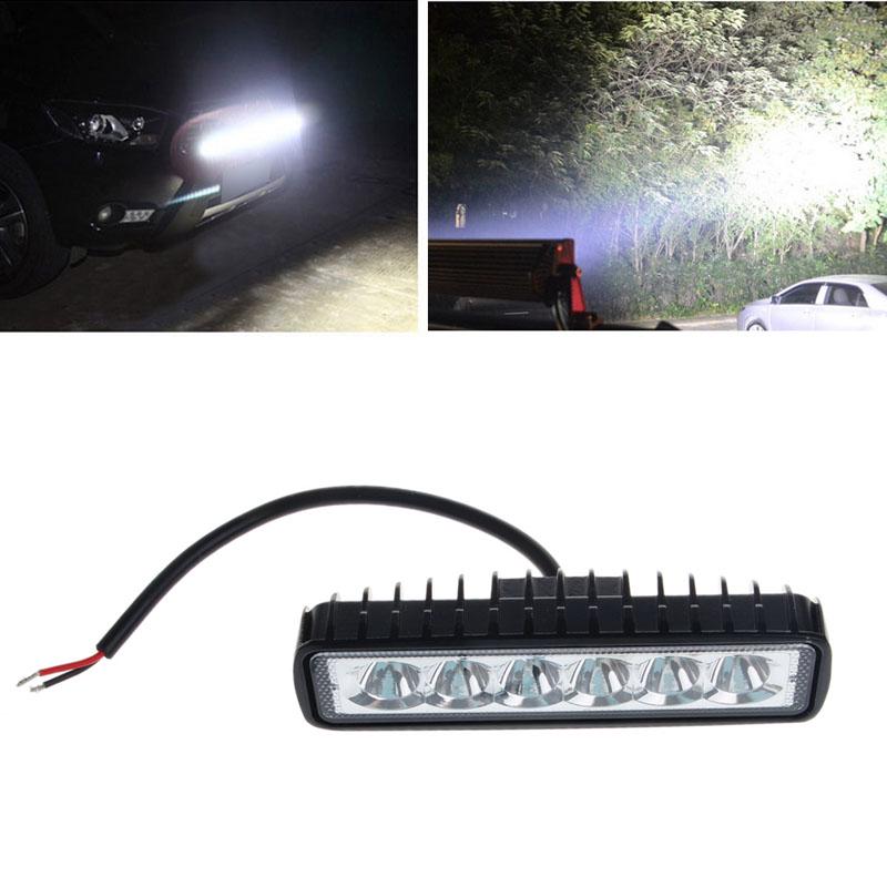 18W 6 LED DC 10-30V Flood Bar Work Light Boat Car Truck Lamp SUV UTE ...