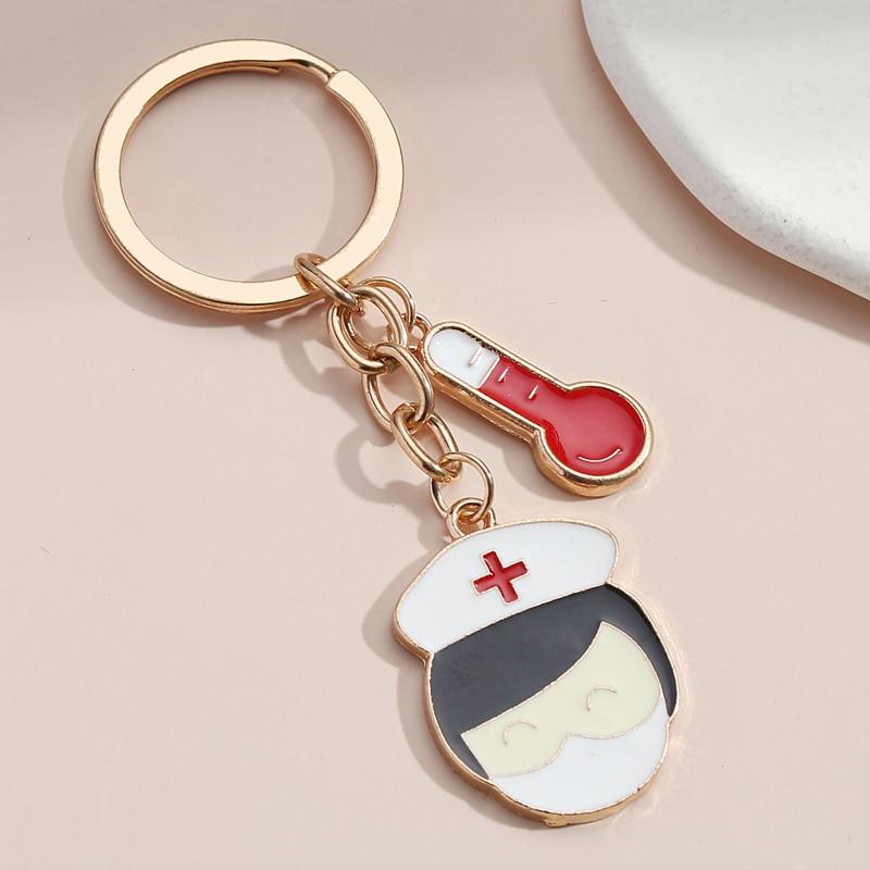 Buy New Doctor Keychain Nurse Thermometer Key Ring Medical Staff Key ...