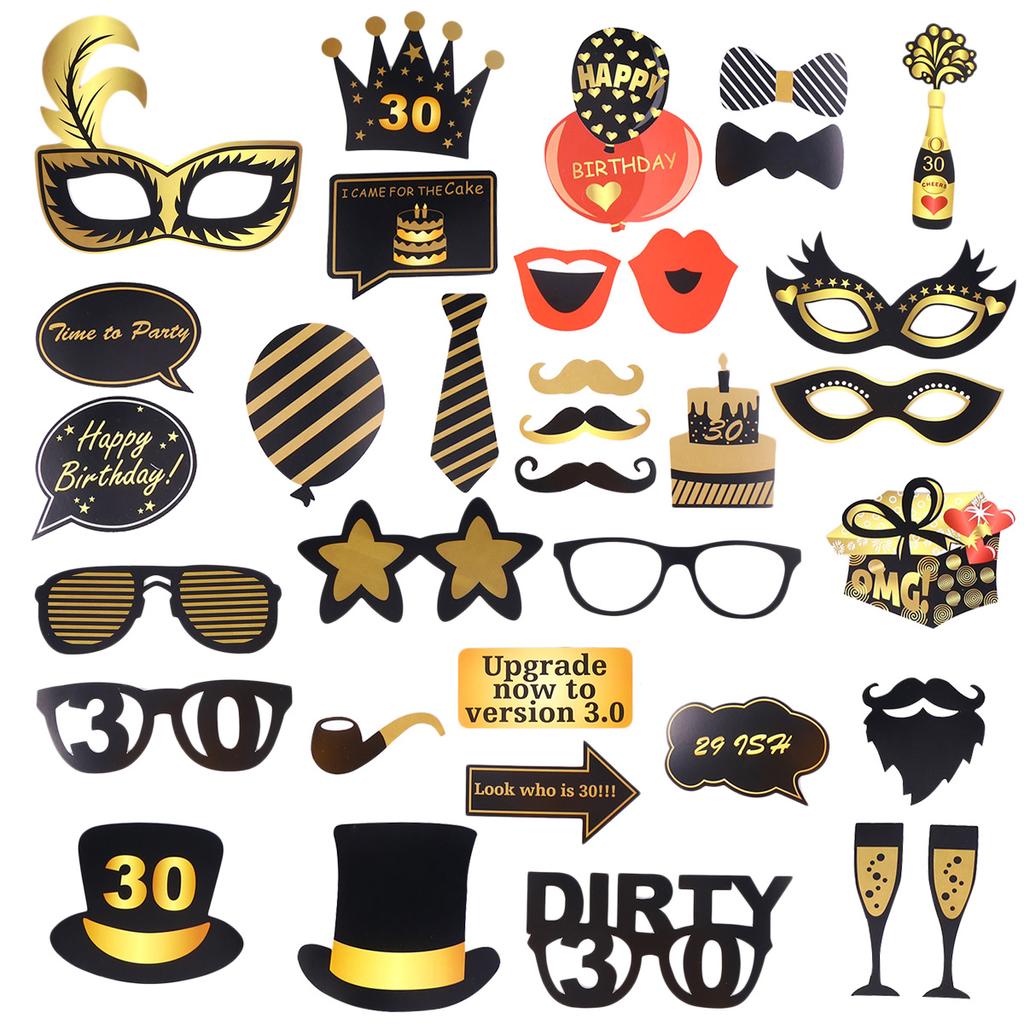 Buy 35pcs Creative Practical Funny Gathering Decor Birthday Prop Set ...
