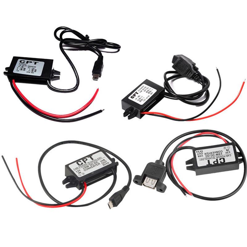 Buy DC 12V To 5V Mini/Micro/A Type USB Dual Converter Step Down Power ...