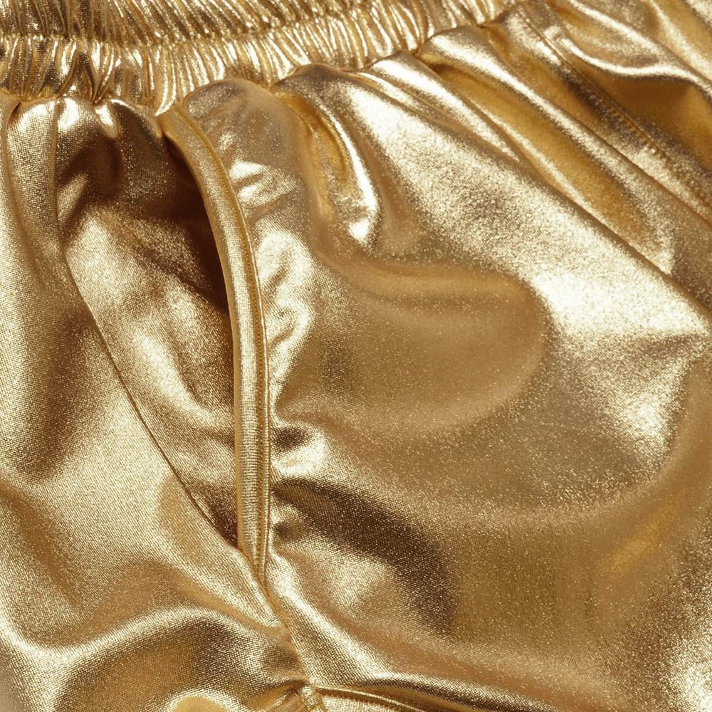 Fashion Women High Waist Yoga Sport Pants Shorts Shiny Metallic ...