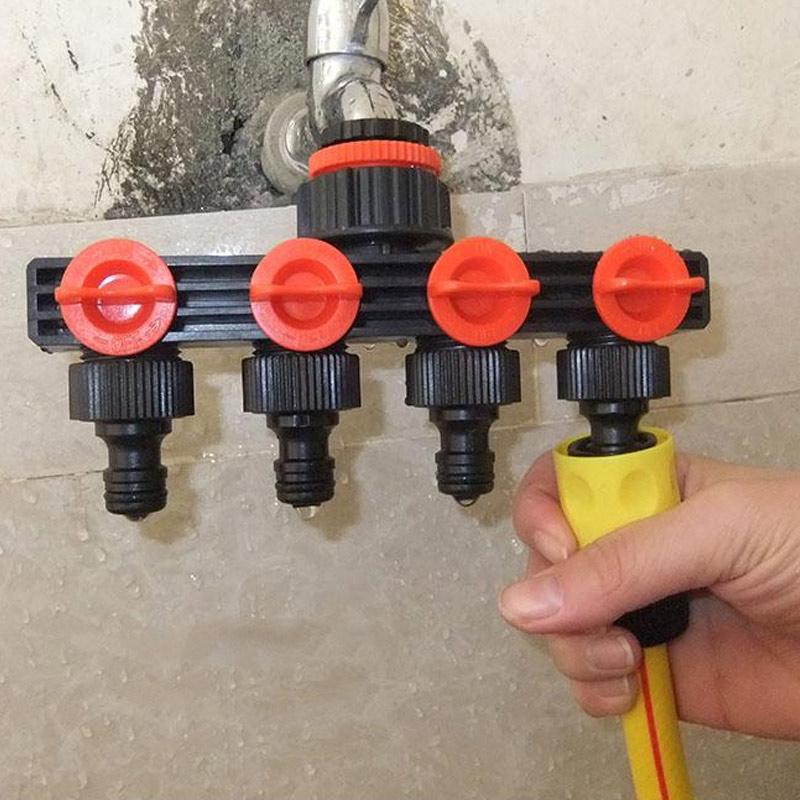4 Way Water Pipe Splitter Agricultural Tap Connector Home Garden Drip ...