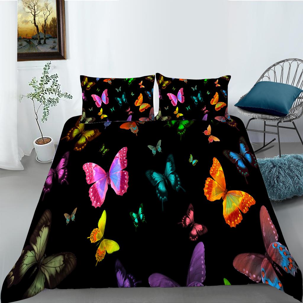 Buy Butterfly Bedding Set Cover Insect Print Duvet Cover Highend ...