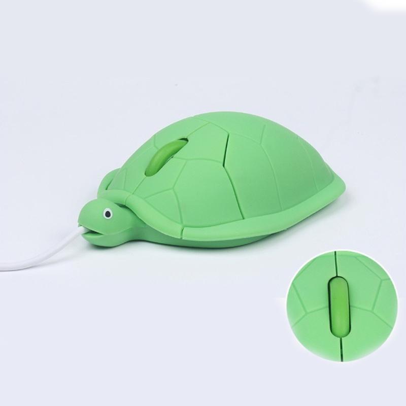 Buy Green Turtle Shaped Wired Mice Portable Corded Optical Mouse ...