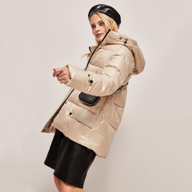 Buy JAZZEVAR 2022 Winter New Cotton Women's Hooded Casual Fashion Mid Length Thickened Warm ...