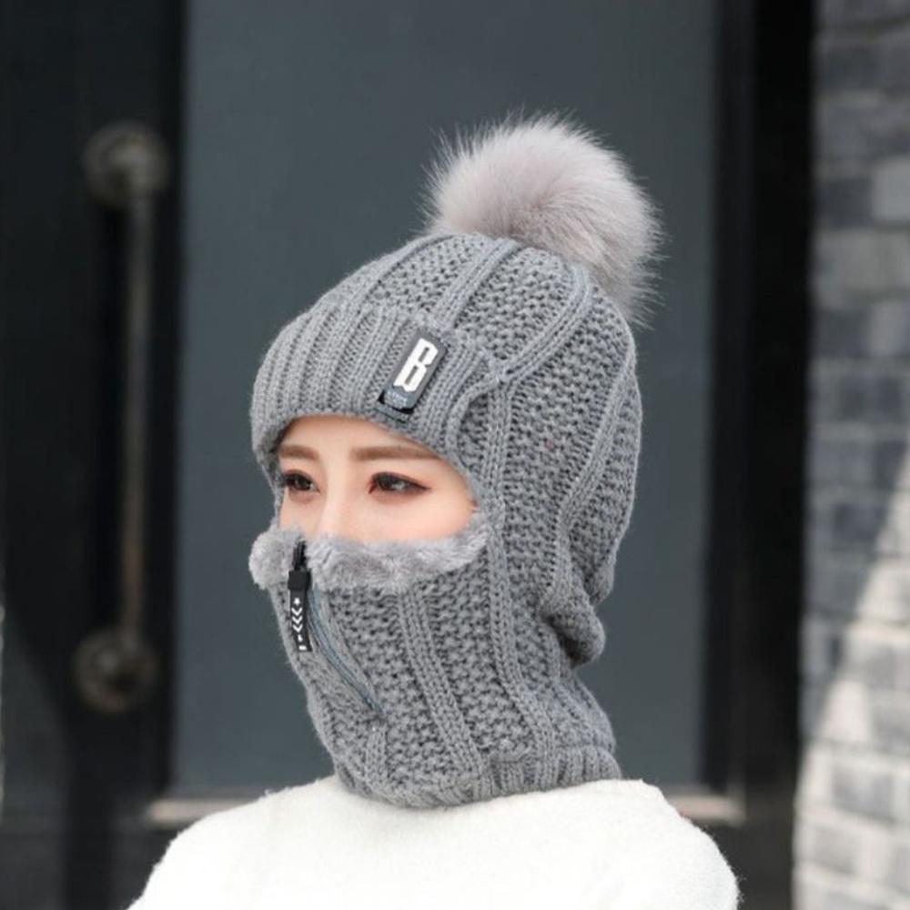 Cheap Womens Beanie Hat Pom Bobble Scarf Neck Warmer Knit Winter ...