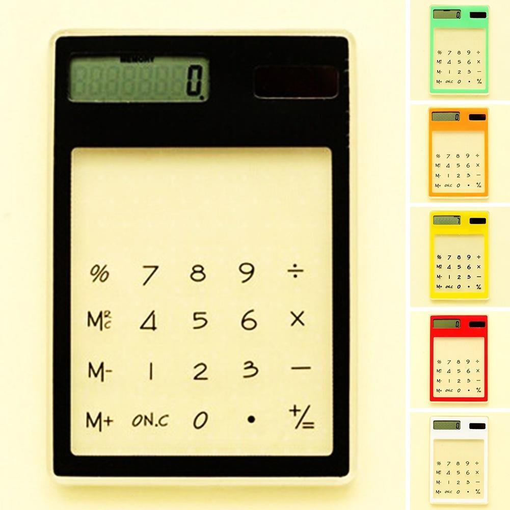 Ultra Slim Transparent Solar Powered Calculator Pocket 8 Digit LCD ...