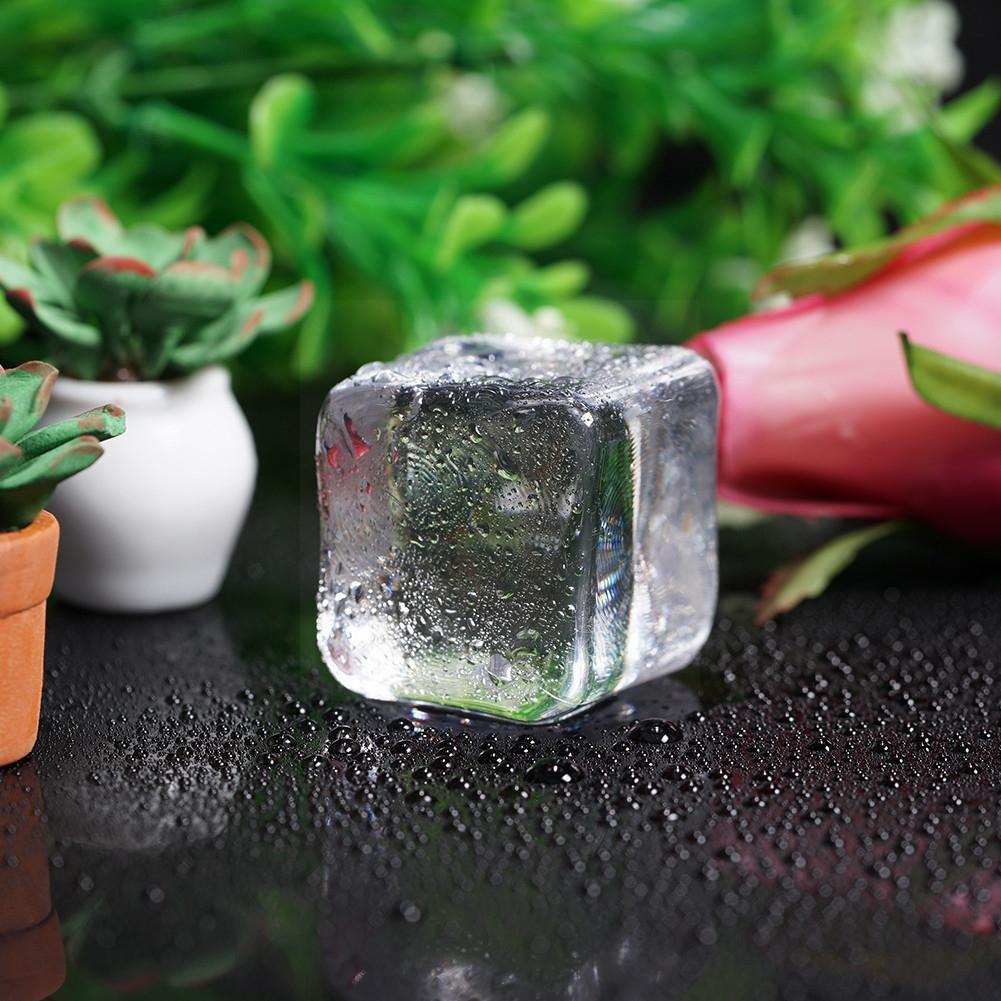Buy 1pcs Reusable Clear Fake Ice Cubes Artificial Acrylic Wedding ...