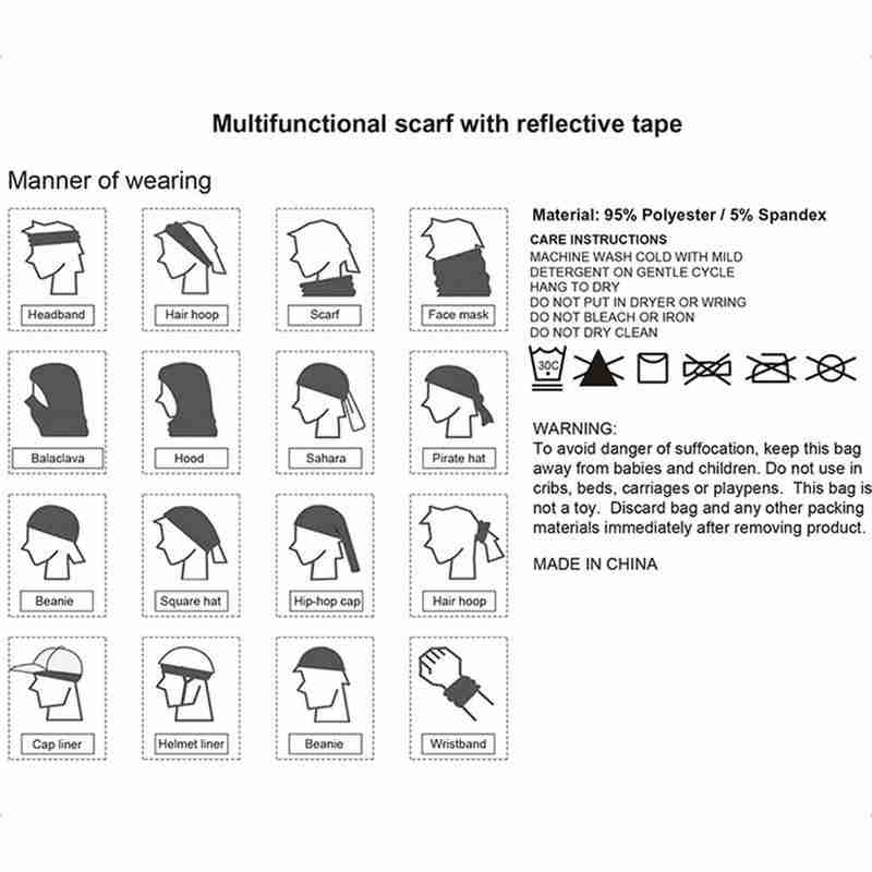 Buy Reflective Strip Cycling Bandana Multifunctional Seamless ...