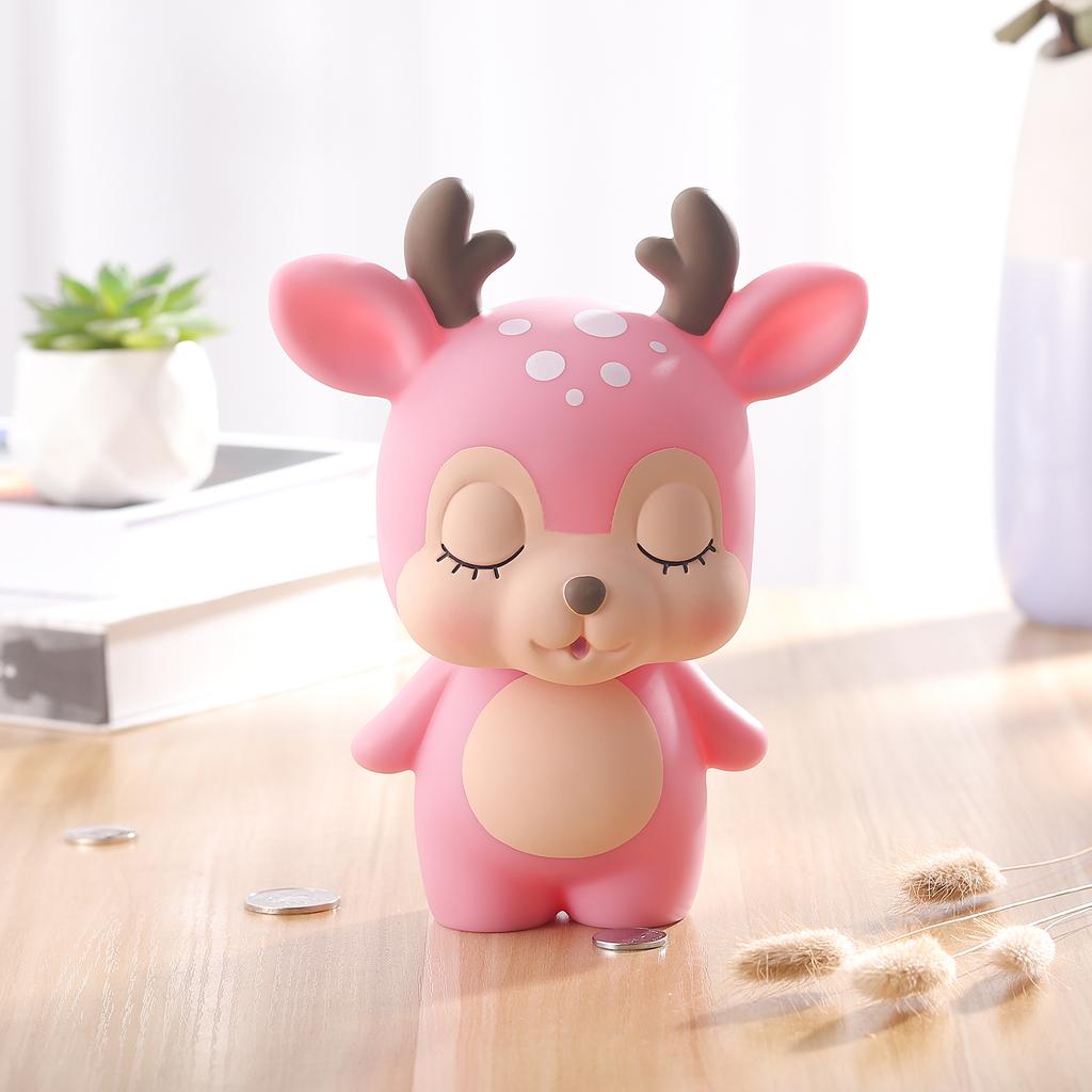 allrhythmstoreNUOBESTY Creative Deer Piggy Bank Cartoon Coin Bank Money ...