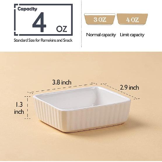 Cheap 1 Pcs Porcelain Ramekins 4 oz Oven Safe - Square Ramekin for ...