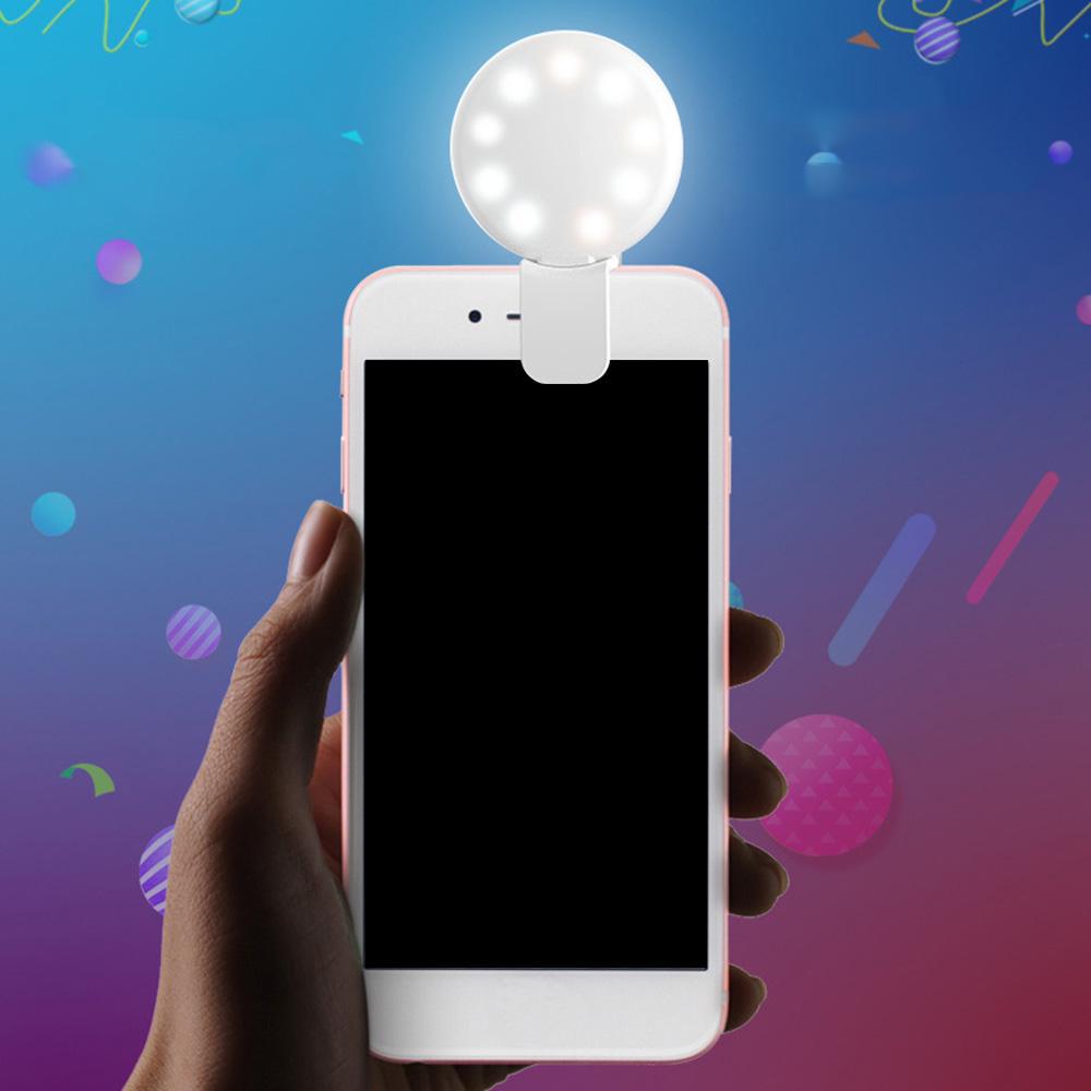 Buy LED Flash Fill Light Selfie Luminous Lamp with Clip Above Phone's ...
