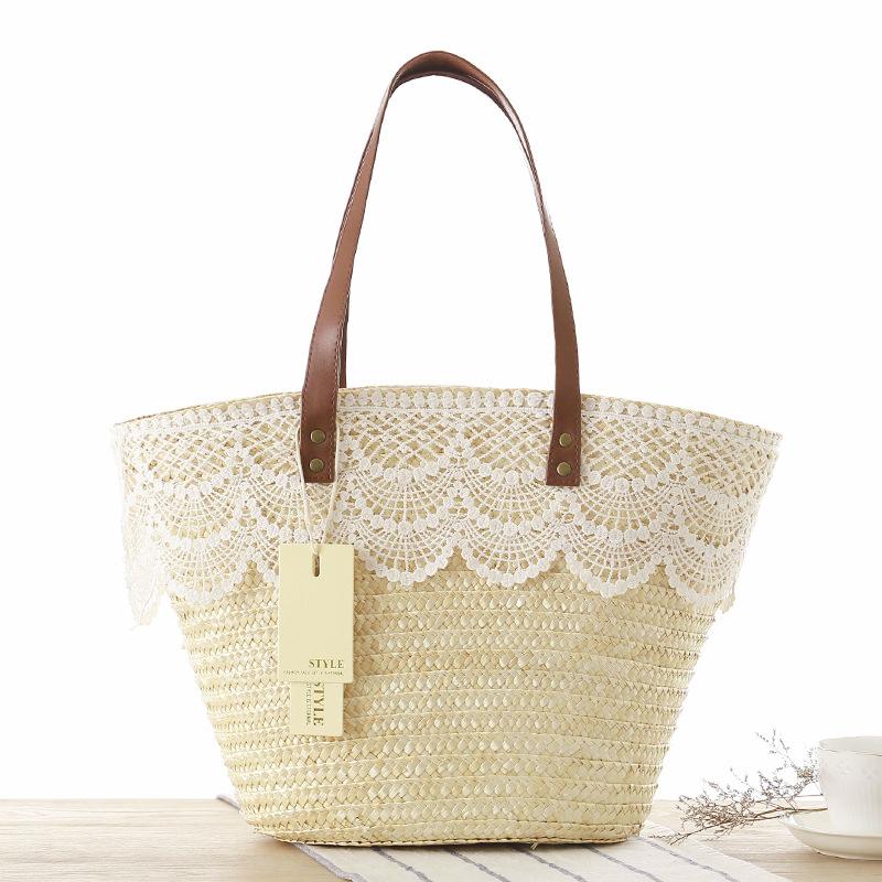Buy 2022 New Fashion Straw Lace Handbag For Women Large Capacity ...