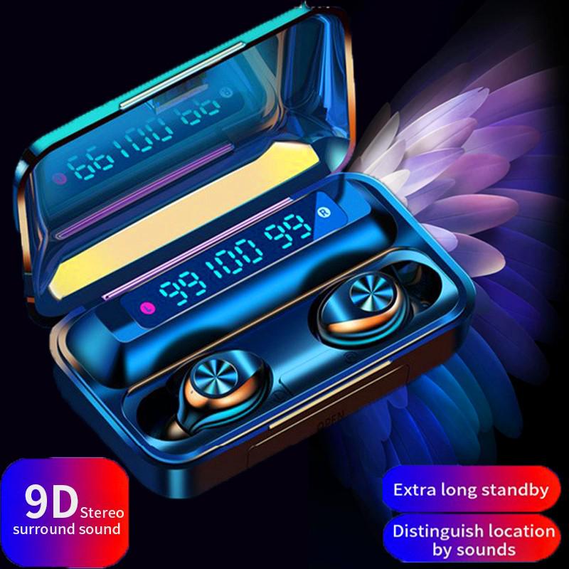 Buy TWS Wireless Bluetooth5.0 Headset LED Display 9D Noise Reduction ...