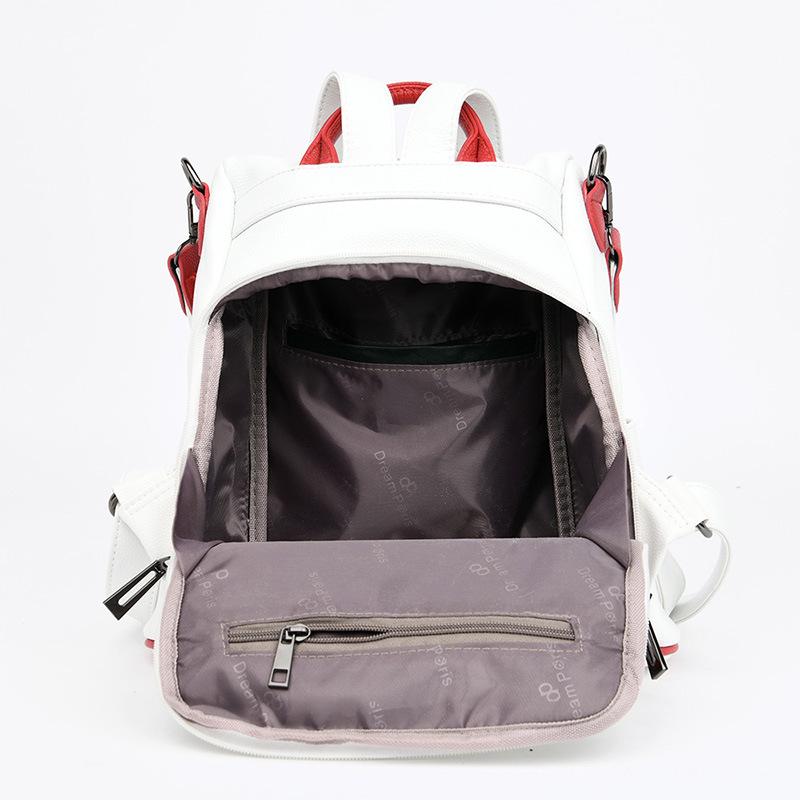 Buy Double Shoulder Female Bag Retro Relief Pattern Anti-theft Schoolbag Multipurpose Backpack ...