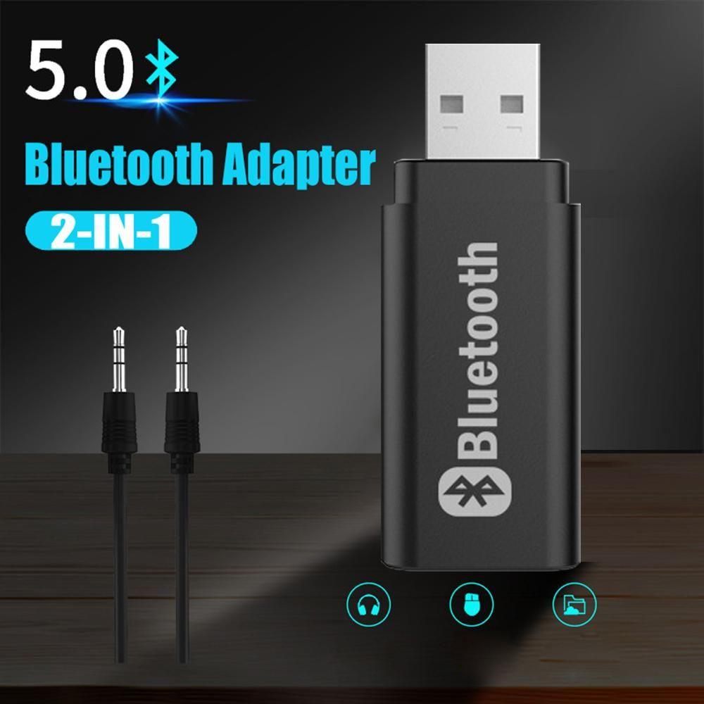 Stereo AUX 3.5mm Jack Wireless Dongle Bluetooth 5.0 Adapter 2-in-1 ...