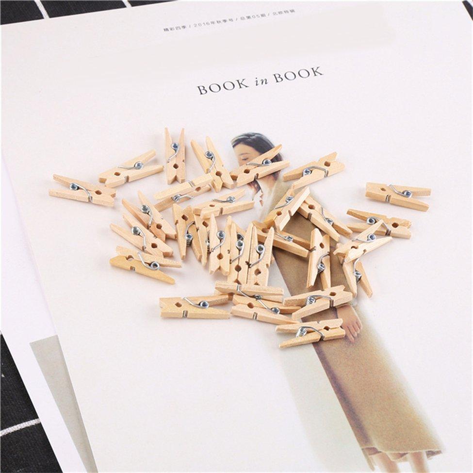 ICOCO ARES Small Wooden Clip 100 Pcs Wood Clips Diy Photo Clips ...