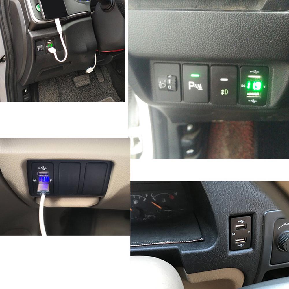 Buy Auto Toyota Dual USB Car Charger Fast Charging 2 USB Port Auto ...
