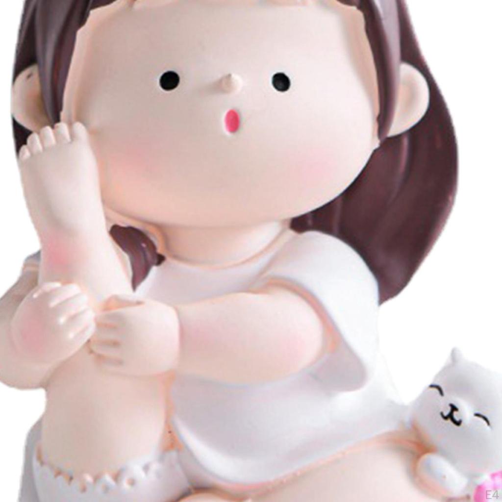 Buy Cat Decorative Girl Yoga Statues Pose Figurines Resin Crafts ...
