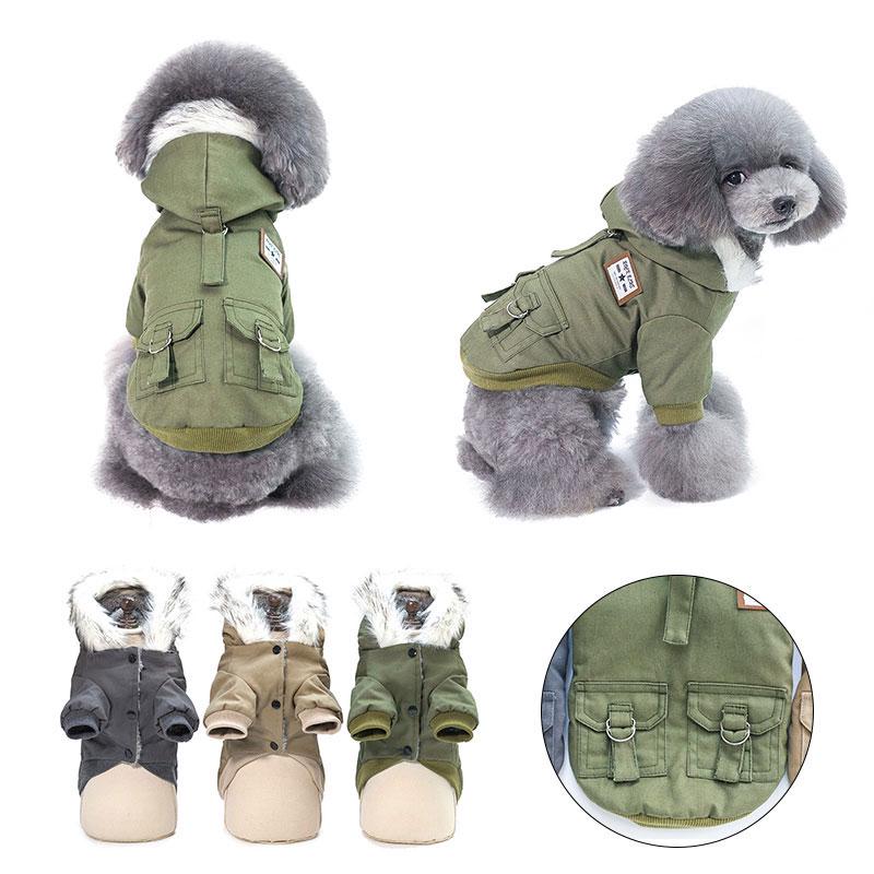 Buy Pet Dogs Clothes Military Cotton-padded Clothes Winter Pet Dog ...