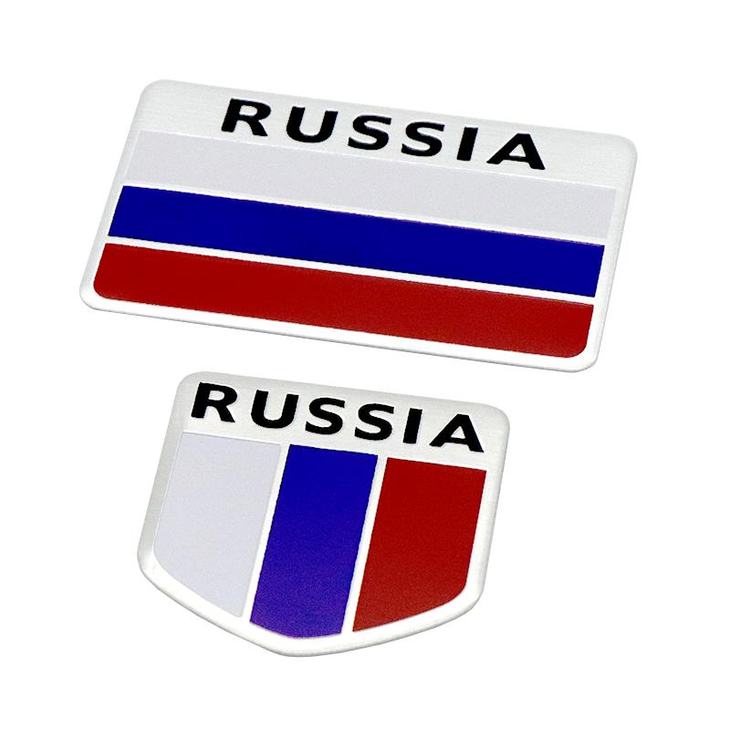 Buy 1X 3D Aluminum Russia Flag Car Badge Emblem 3M Sticker Accessories ...