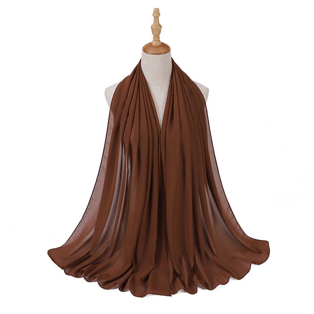 Buy Scarves Solid Color Bandana Headscarf Muslim Chiffon Hijab Islamic ...