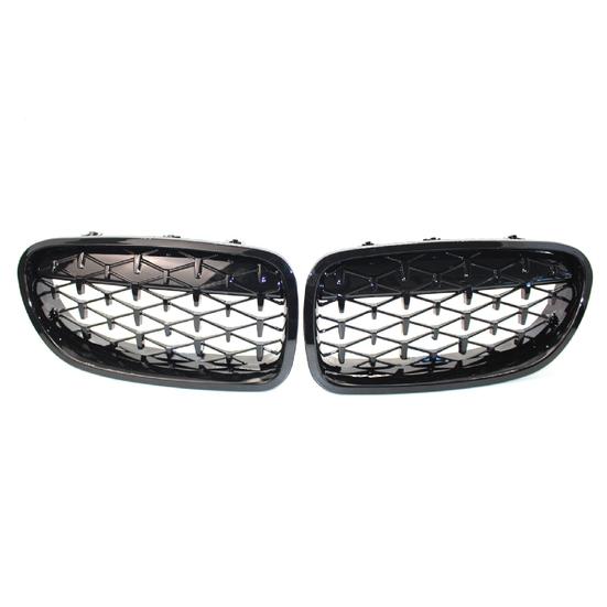 💰Köp billigt online 2Pcs Kidney Black Front Grill Grille Durable Gloss ...