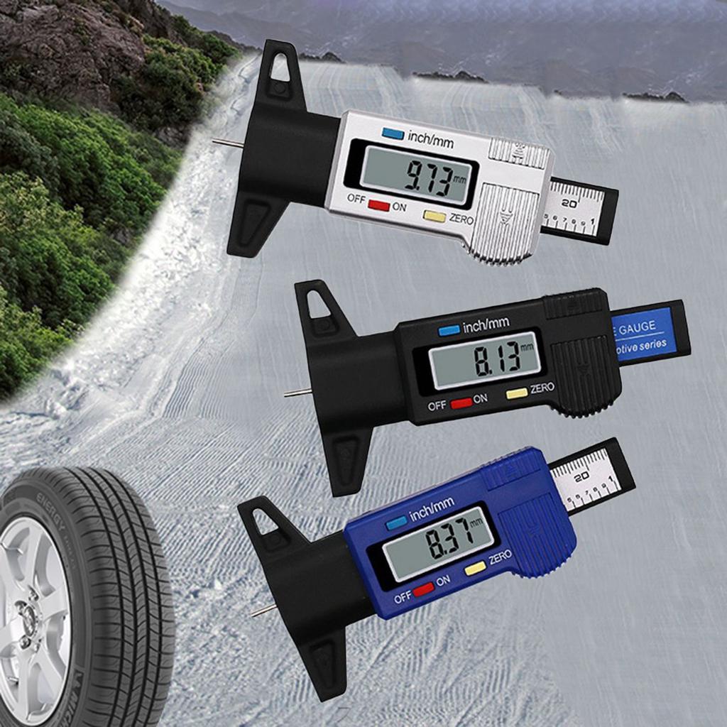 Buy Digital Car Tire Tread Depth Tester 0-25mm Tyre Tread Depth Gauge ...