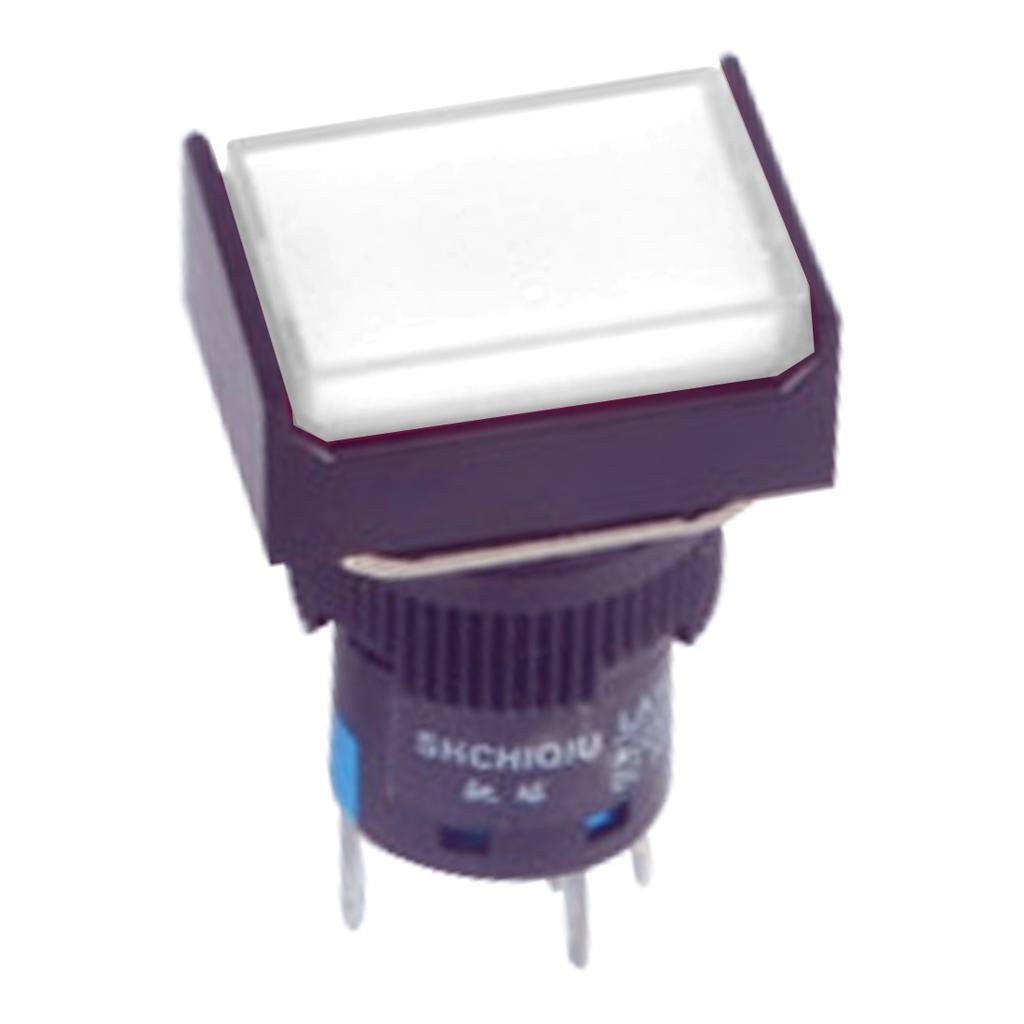 Buy Rectangular Push Button Switch with Light Reset Self-locking Small ...