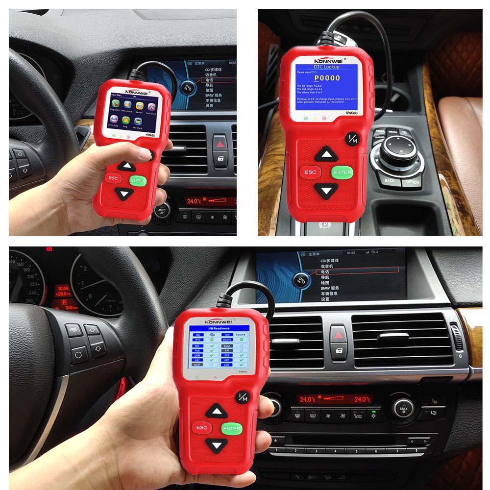 Buy KW680 OBD2 CAN BUS Code Reader Scanner OBDII Auto Detector Scanner ...