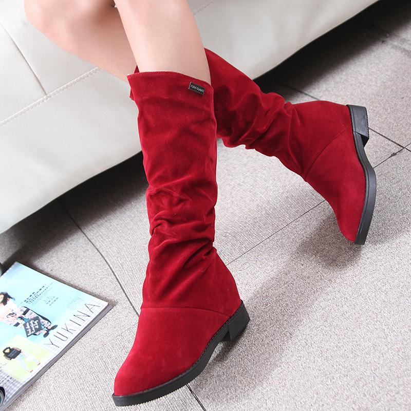 Buy Women's Autumn and Winter Fashion Flat Solid Color Increase and ...