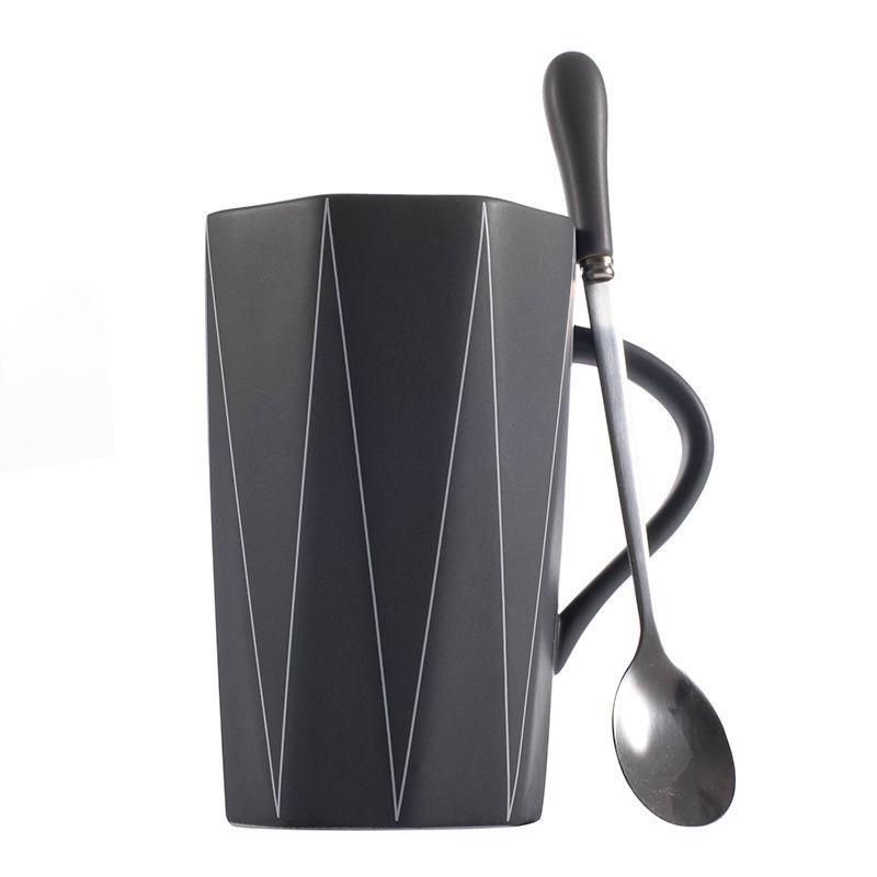 Buy Ceramic Mug Mug With Lid Spoon Men And Women Coffee Cup Household ...