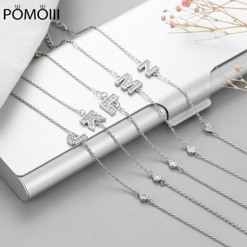 Buy S925 Stamp Silver Color 26 Alphabet Letter Charm Bracelet Initial ...