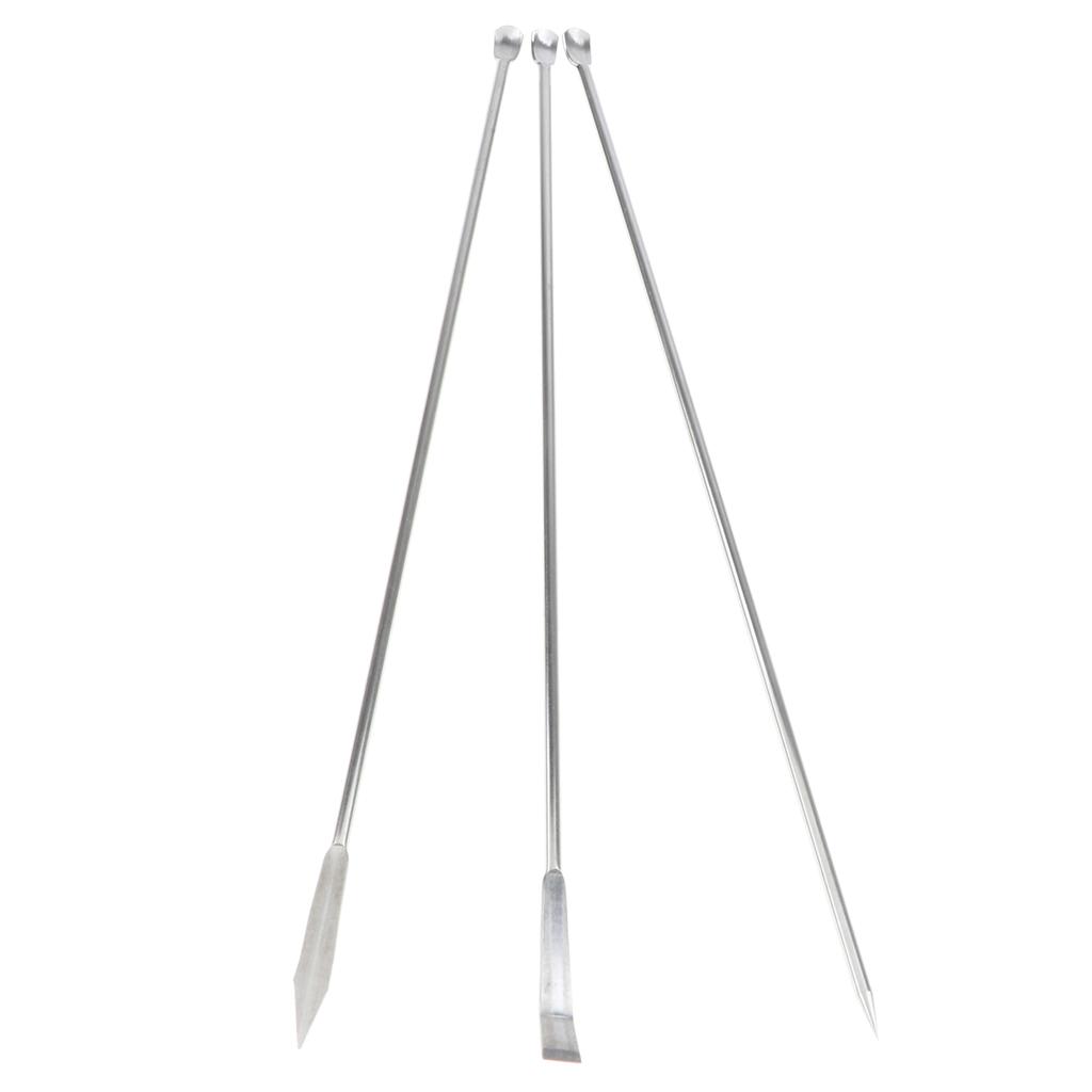 Buy 3 Pieces Stainless Steel Micro Medicine Spoon Set Micro Sampling at ...