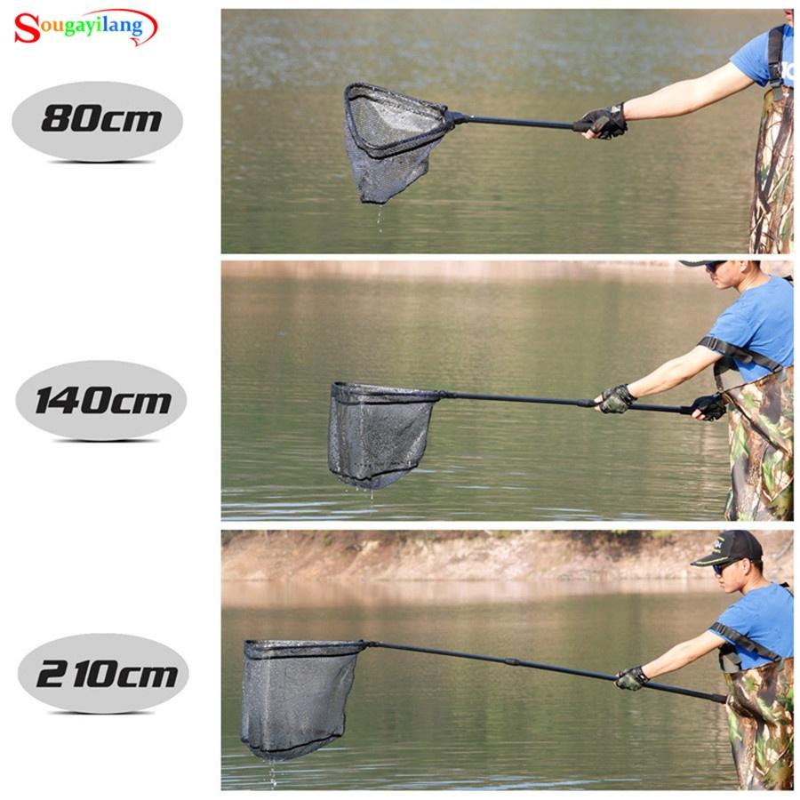 Buy Fishing Landing Net Foldable Collapsible Telescopic Pole Handle ...