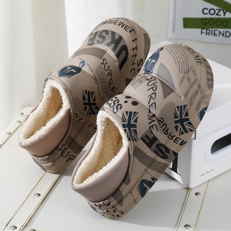Buy Winter Cotton Slippers Women Men Warm Fur Home Slippers EVA Non ...
