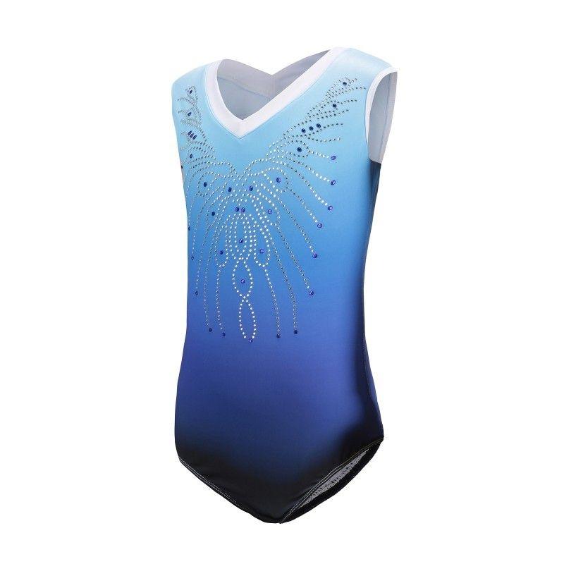 Buy Gymnastics Dance Practice Clothes Sleeveless Shoulder Diamond ...