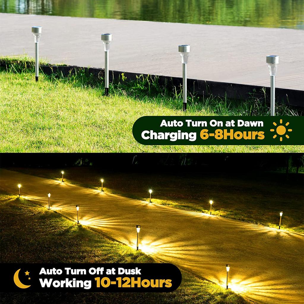 💰Kjøp Ultra Bright Solar Lights Outdoor Waterproof Stainless Steel Solar Outdoor Lights Auto On ...