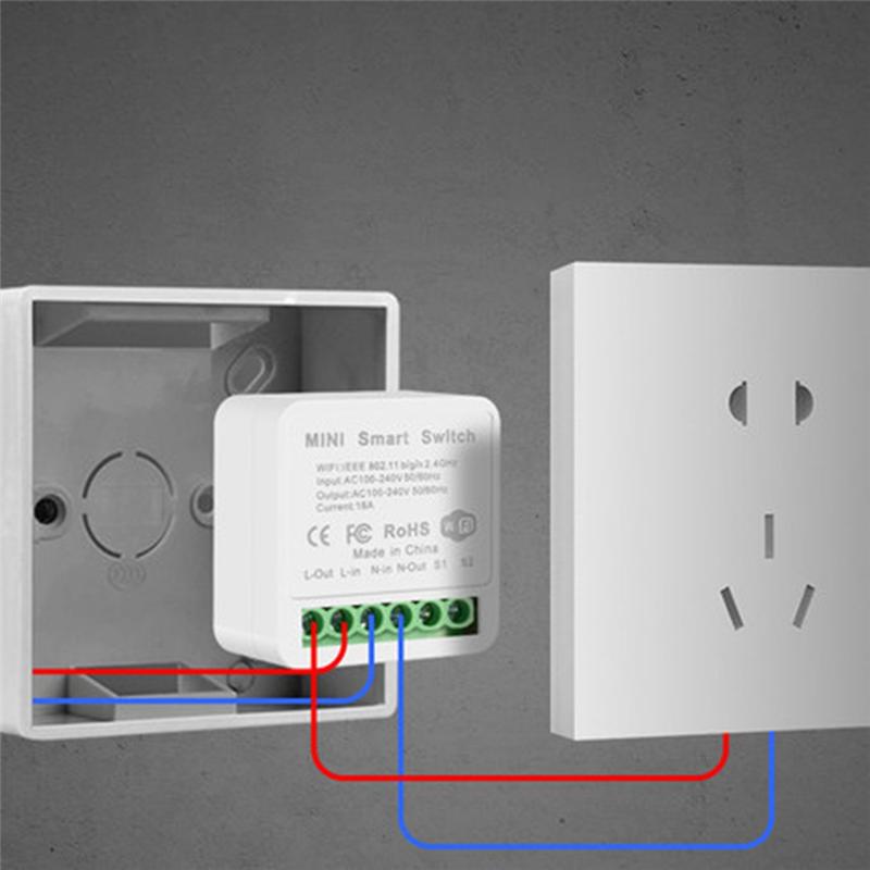 Cheap 16A Tuya Wifi Mini Smart Light Switch Diy 2 Way Remote Control ...