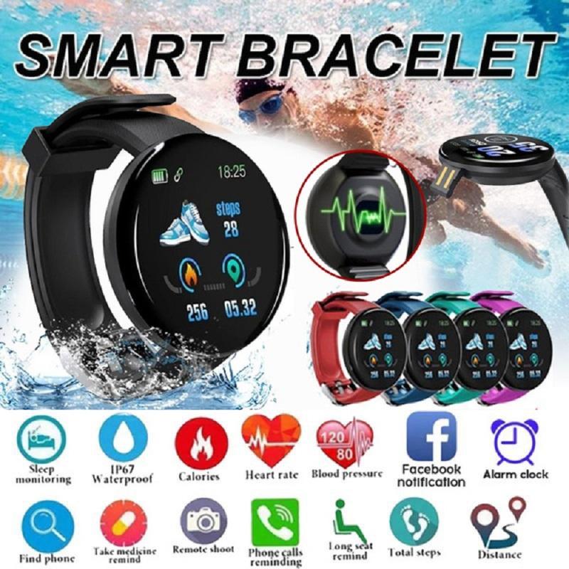 Buy New D18 Smart Bracelet Bluetooth Smart Watch IP65 Waterproof Sport ...