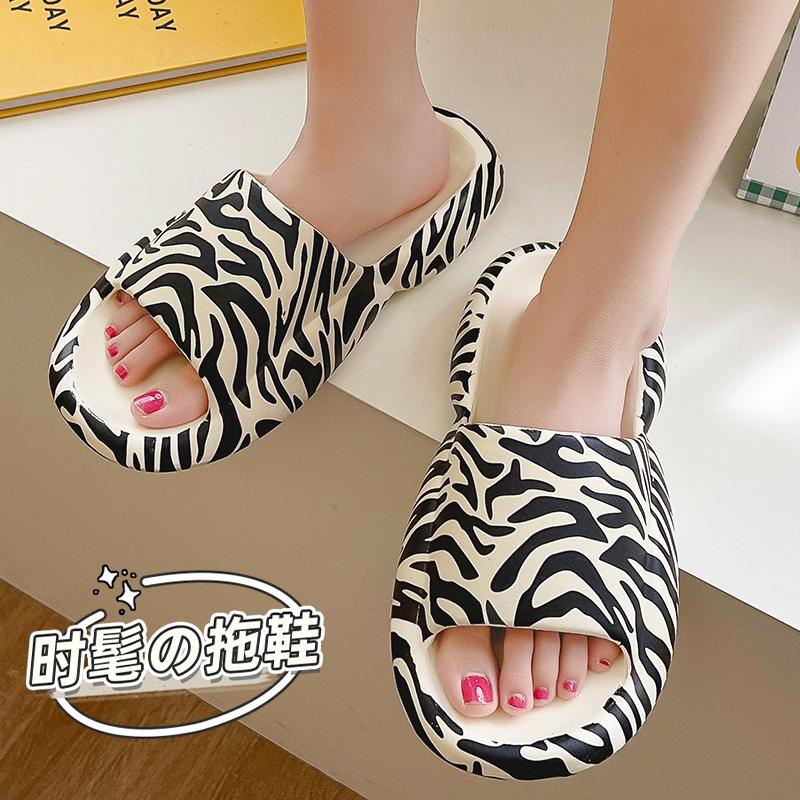 Buy Summer Women Men Thick Sole Irregular Slippers Cartoon Graffiti Non ...