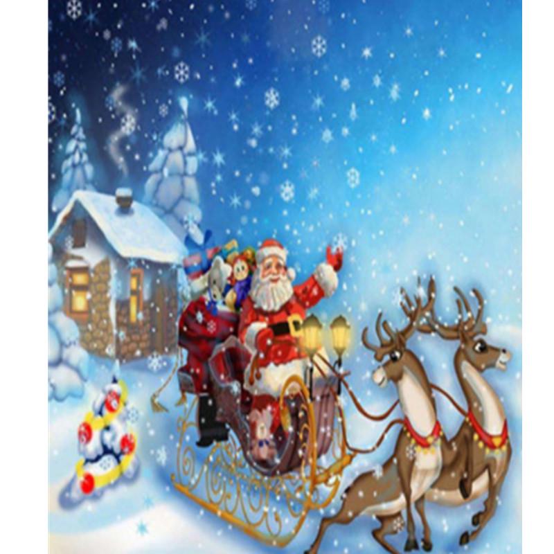 5D Diy Round Diamond Painting "Santa Waving Goodbye" Wall Art Cross ...